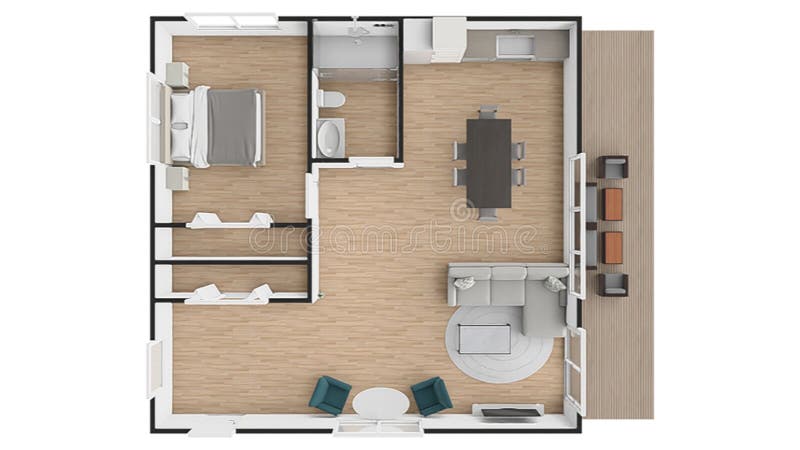 Floor Plan. Interior. 3d Floor Plan for Real Estate Stock Illustration ...