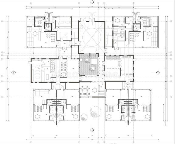 Floor Plan of the Kindergarten Stock Illustration - Illustration of ...