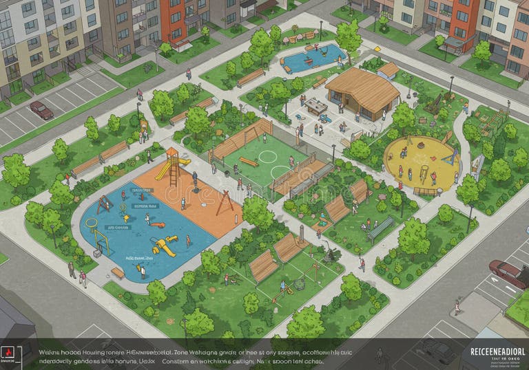 Floor Plan of an Open-concept Office with Multiple Workspaces. Features Include Stock ...