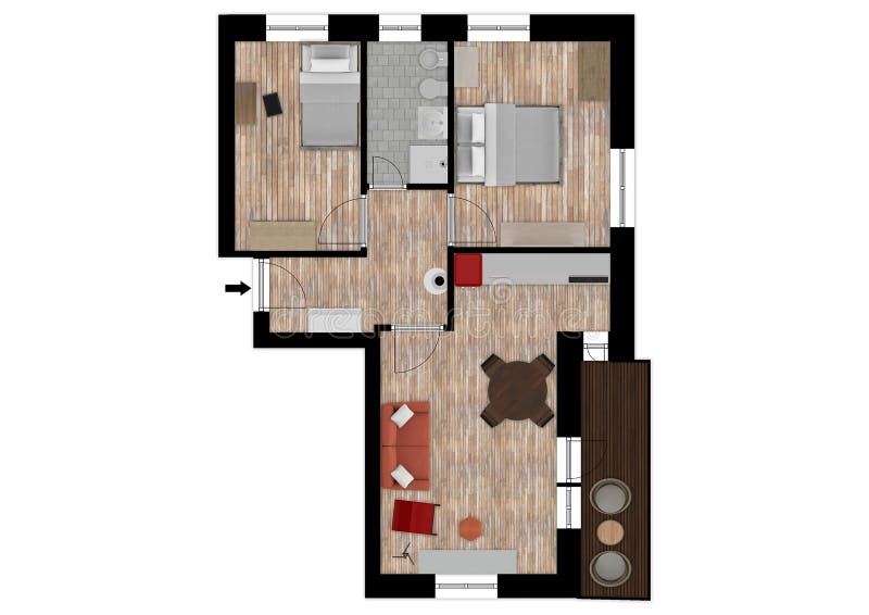 Floor Plan for Real Estate FloorPlan Home Plan Stock Illustration ...
