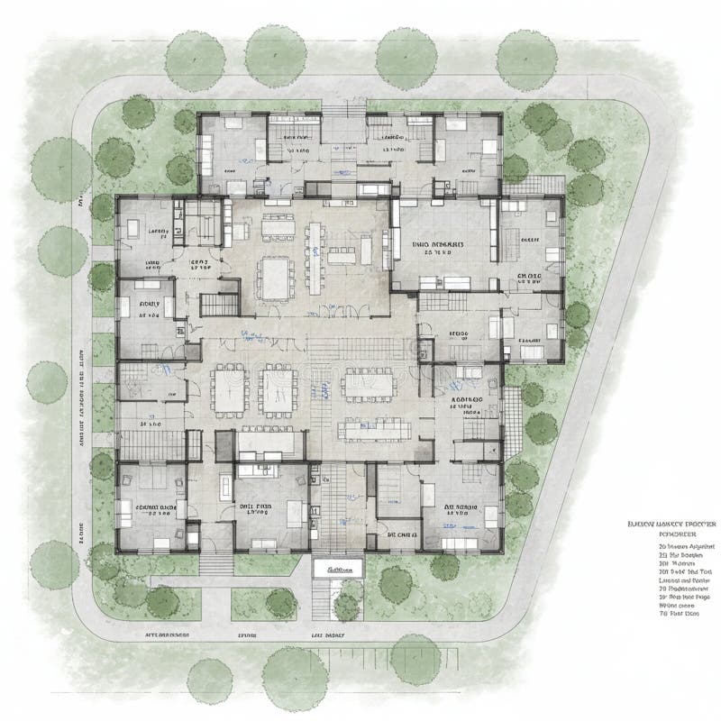 Floor Plan of a Residential Building at the Corner of "Avenue West of ...