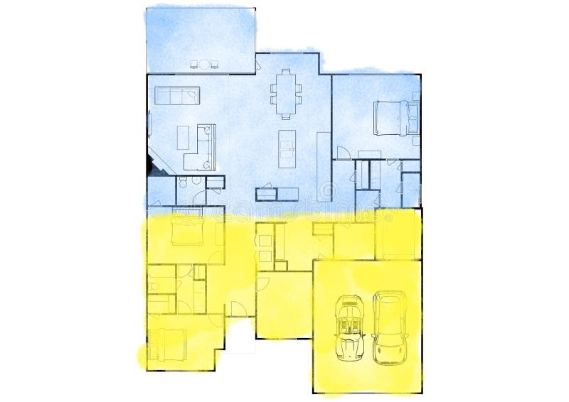 Floor Plan Sketch by Hand. Sketch Drawing of Apartment Flat Floor Plan ...