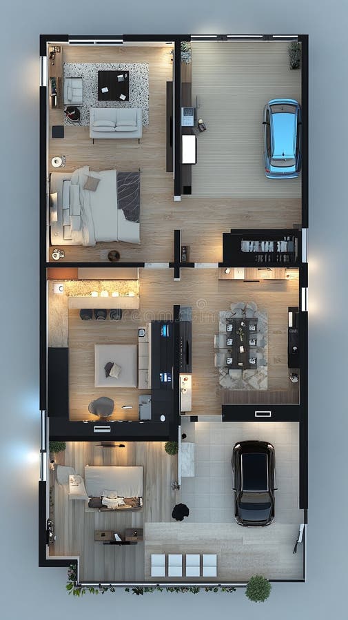 Floor Plan of a Smart Home with Built-in Automation Systems for ...