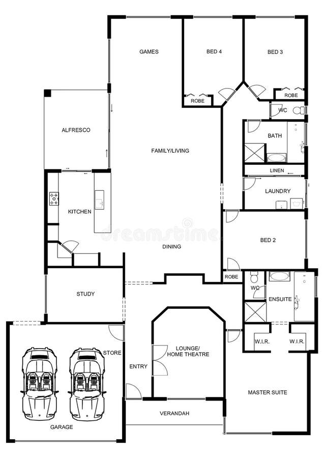 Floor Plan. Interior. 2d Floor Plan for Real Estate. Home Plan. Autocad Drawing. Stock ...