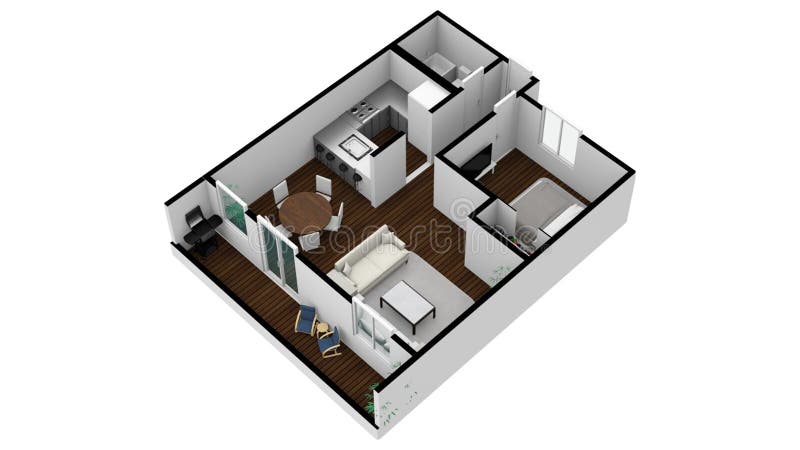 Floor Plan Top View Apartment Interior Floorplan Stock Illustration ...
