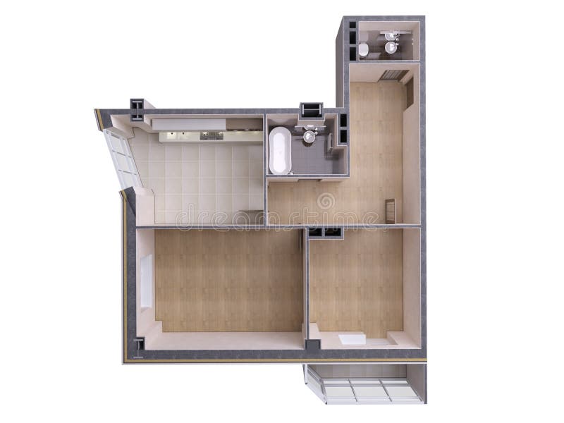 Floor Plan Top View. Apartment Interior Isolated on White Background ...