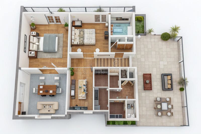 Floor Plan Top View of House Interior Isolated on White Background ...
