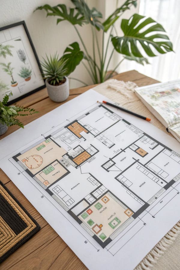 Floor Plan Top View. House Interior on White Background Stock Image ...