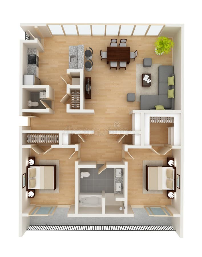 Floor plan top view stock illustration. Illustration of furniture ...