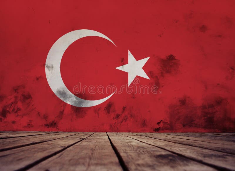 Painted Turkey flag. stock illustration. Illustration of concept ...