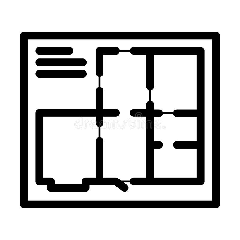 Floor Plans Architectural Drafter Line Icon Vector Illustration Stock ...