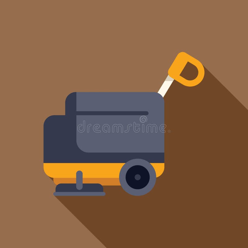 Floor Polishing Machine Cleaning and Buffing a Floor Icon Stock ...