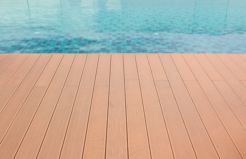 Pool Top View with Wooden Floor Stock Photo - Image of outdoor, blue ...