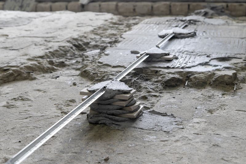 Floor Repair, Installation of Guides for Concrete Screeds. Installation ... Floor Repair, Installation of Guides for Concrete Screeds. Installation ...