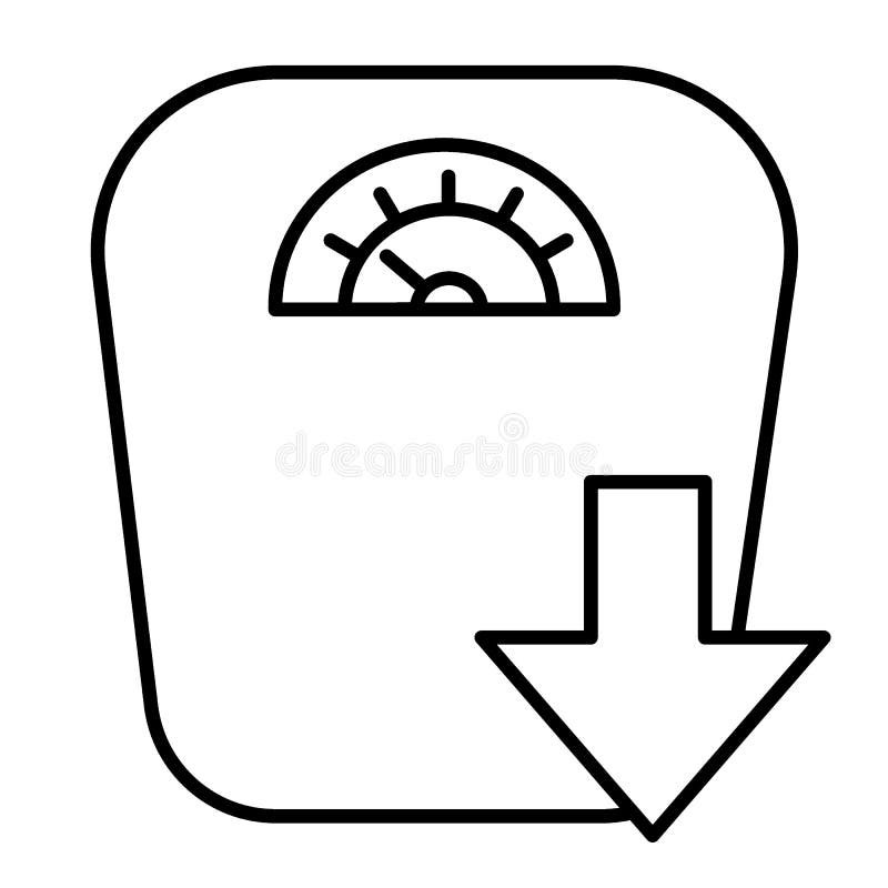 Bathroom Scales Line Icon Weight Scale Vector Illustration Isolated On