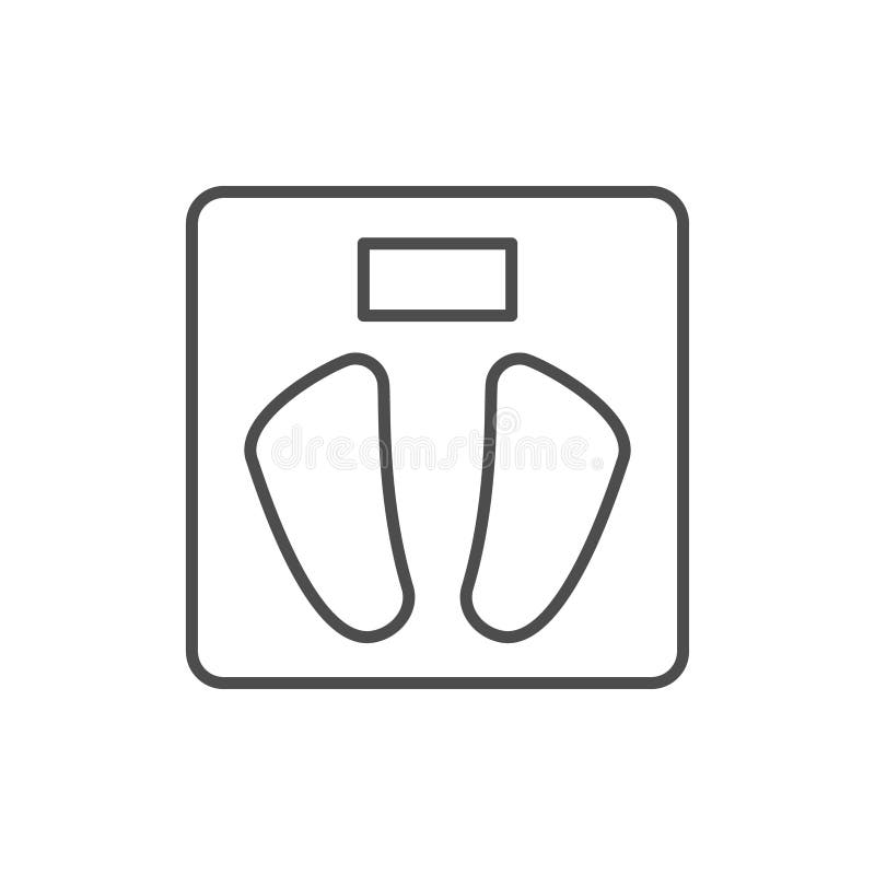 Floor Scales Line Outline Icon Stock Vector Illustration Of Balance