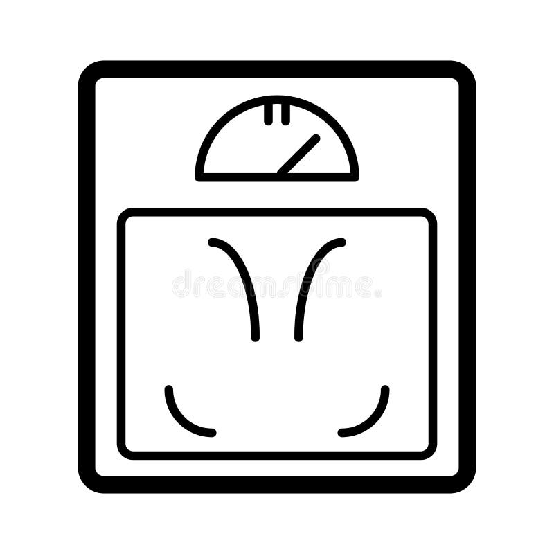 Floor Scales Vector Icon. Black and White Illustration. Outline Linear ...