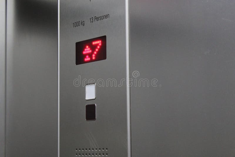 Floor Seven. Display in Elevator Shows Number Seven Stock Photo - Image ...