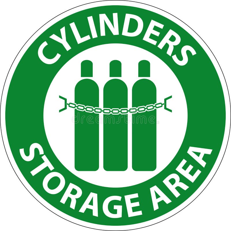 Floor Sign Cylinder Storage Area, Keep All Cylinders Chained Stock ...