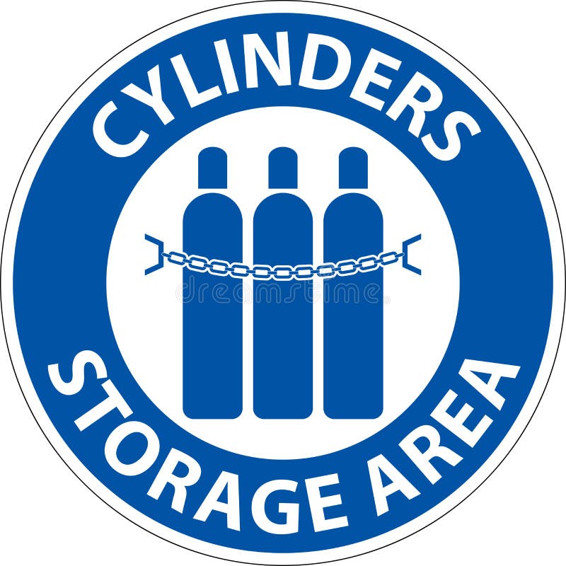 Floor Sign Cylinder Storage Area, Keep All Cylinders Chained Stock ...