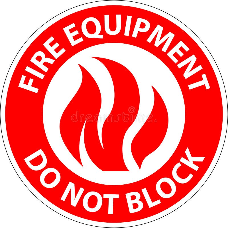 Floor Sign Fire Equipment - Do Not Block Stock Vector - Illustration of ...