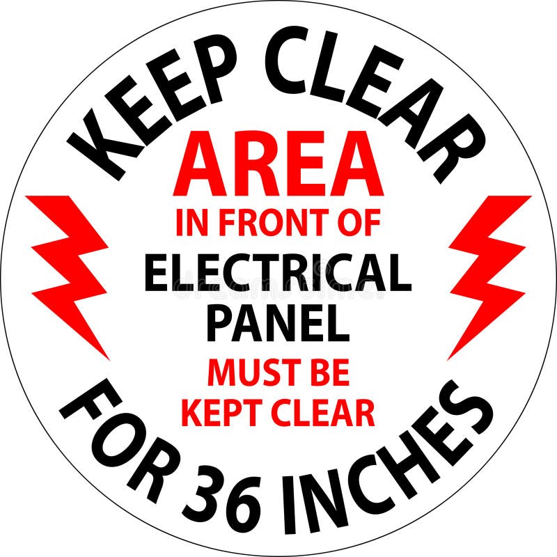 Floor Sign Keep Clear - Area in Front of Electrical Panel Must Be Kept ...