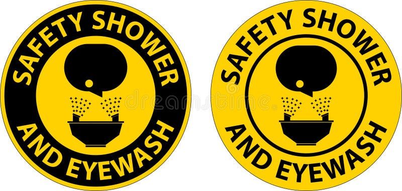 Floor Sign Safety Shower and Eyewash Stock Vector - Illustration of ...