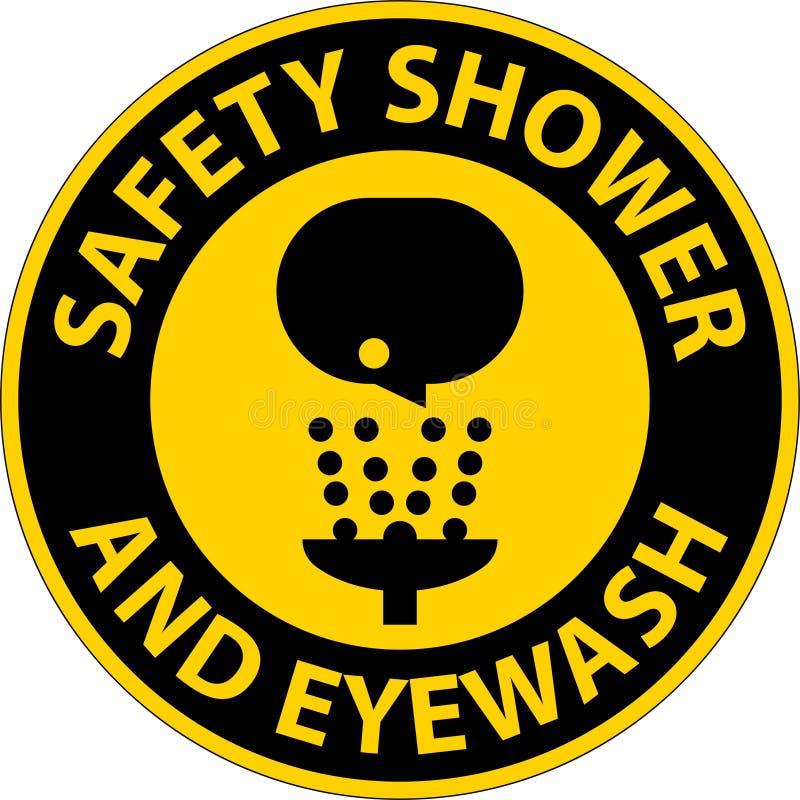 Floor Sign Safety Shower and Eyewash Stock Vector - Illustration of ...