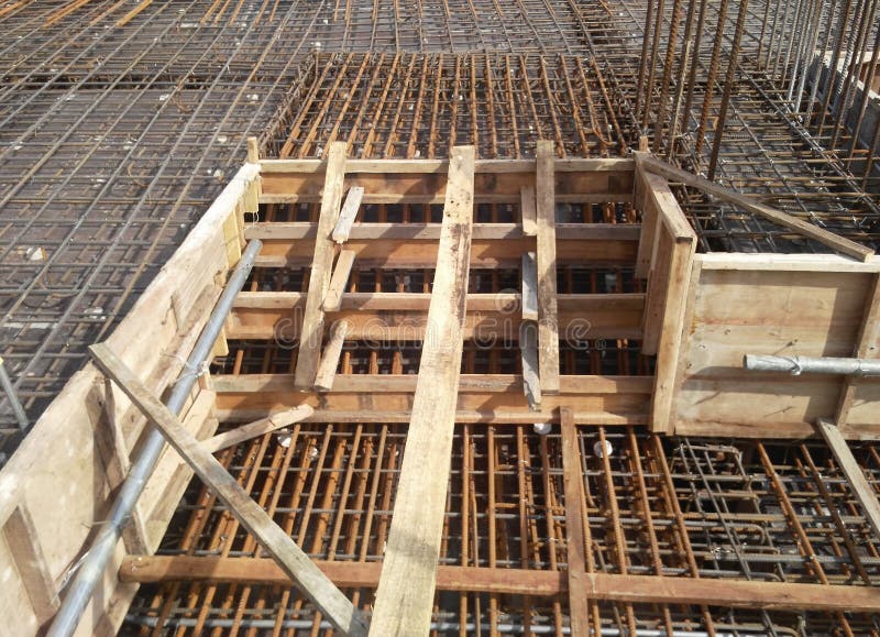 Floor Slab Reinforcement Bar on Timber Formwork Stock Photo - Image of ...