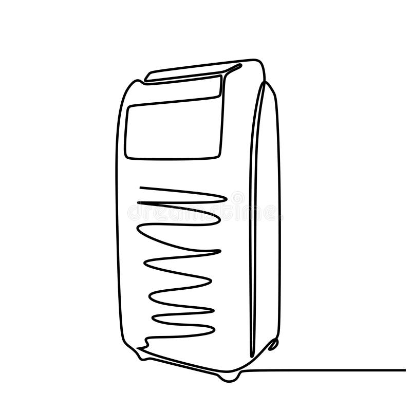 Floor Standing Air Conditioner in the Room. Continuous One Line Drawing ...