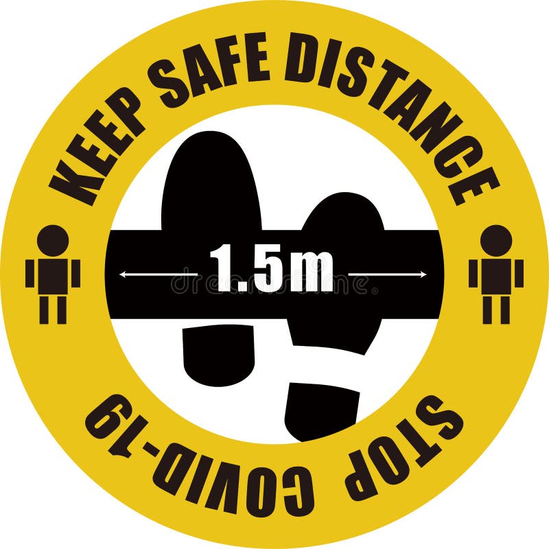 Keep Social Distancing 1.5m Sign Stock Vector - Illustration of stop ...