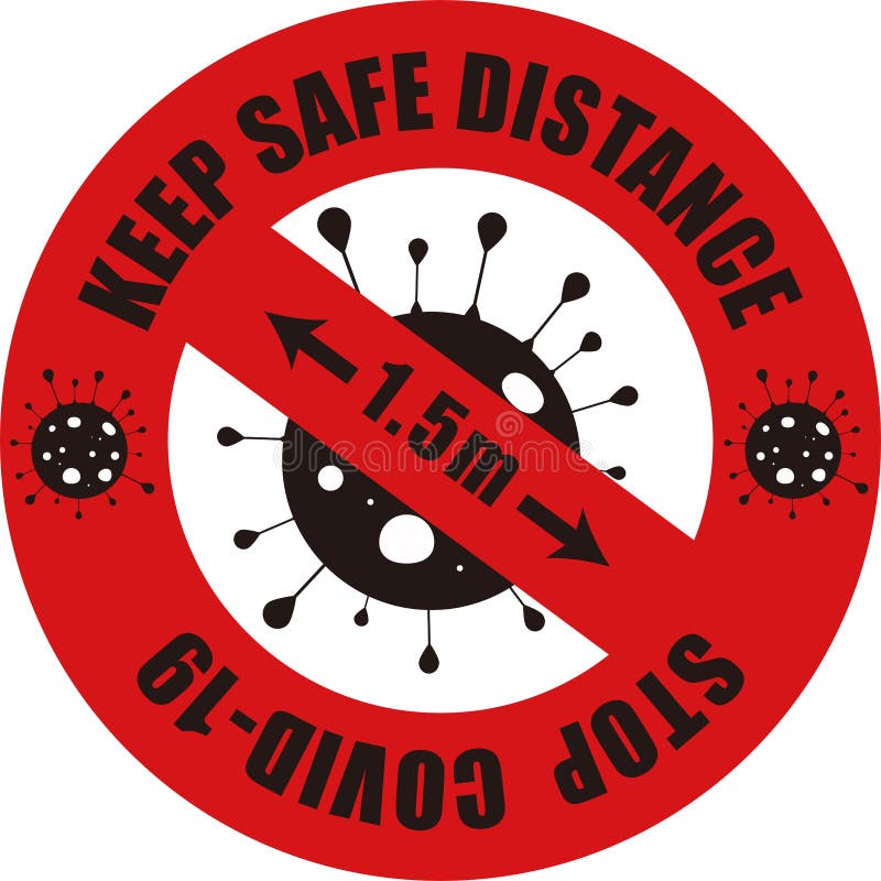 Floor Sticker- Stop the Spread of Virus Stock Vector - Illustration of ...