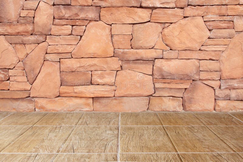 Floor and Stone Wall and Floor Stock Photo - Image of brown, building ...