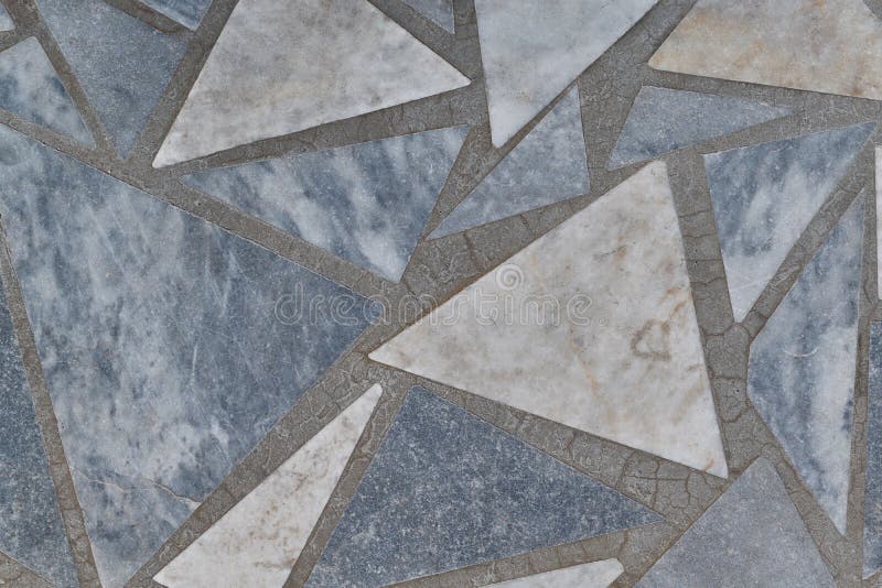 The Floor Surface is Made of Granite or Marble Triangular Tiles Stock ...