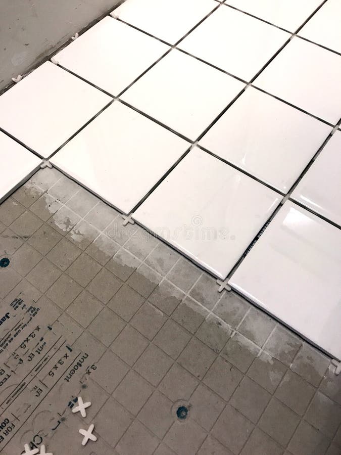 Floor Tile Dry Layout for Installation Stock Image - Image of tools ...