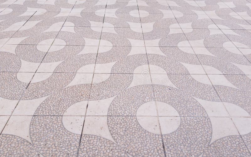 Floor Tile with Round and Swirl Pattern Stock Image - Image of surface ...