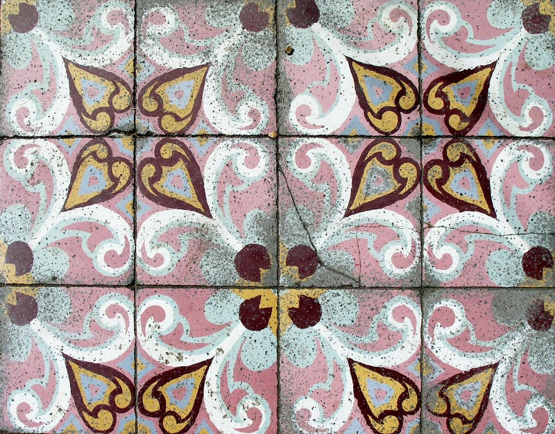 Thai retro floor tiles stock image. Image of texture - 39556843