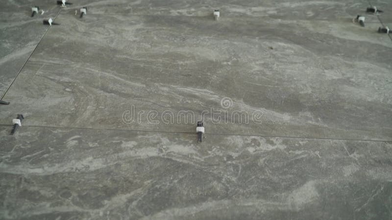 Floor Tiles, Laying in a New Building. Large Format Floor Tiles, Grey ...