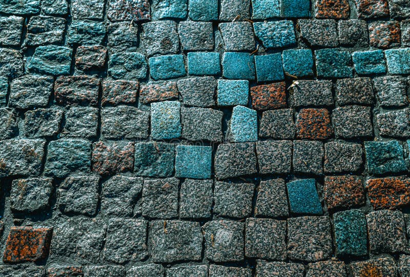 Floor Tiles Mosaic of Multi-colored Squares, Construction. Texture ...