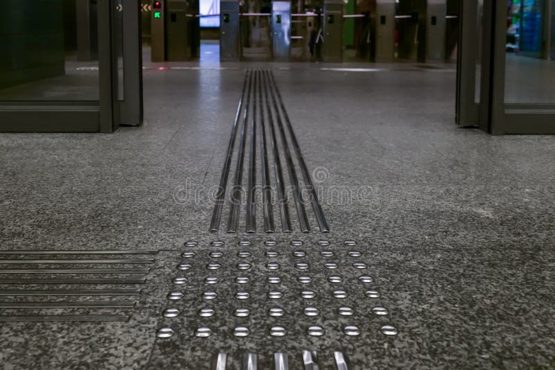 Floor Tiles with Tactile Ground Surface Indicators, Closeup Stock Image ...