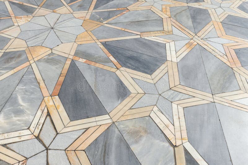 Floor Tiling with Arabic Geometric Pattern. Stone Mosaic Background ...