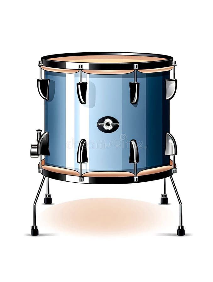 Floor Tom Drum Isolated on White Background. Stock Image - Image of ...