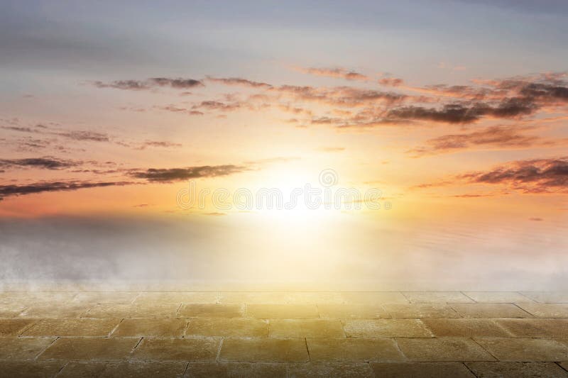 Floor with a View of Cloudscapes with Sunlight Stock Photo - Image of ...