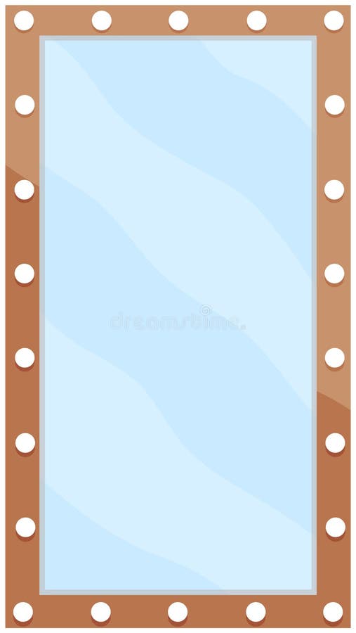 Floor Wooden Frame Mirror Rectangular Shape Isolated. Hallway, Bedroom ...