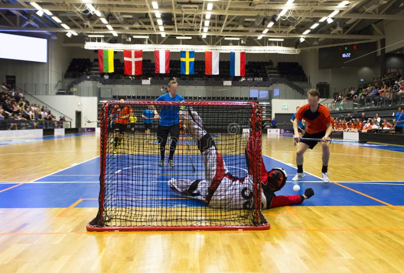 Floorball game stock photo. Image of defense, ball, goalkeeper - 37718382