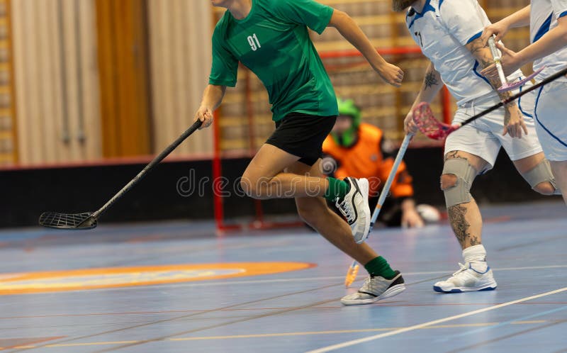 Floorball Player Active during a Championship Game Stock Photo - Image ...