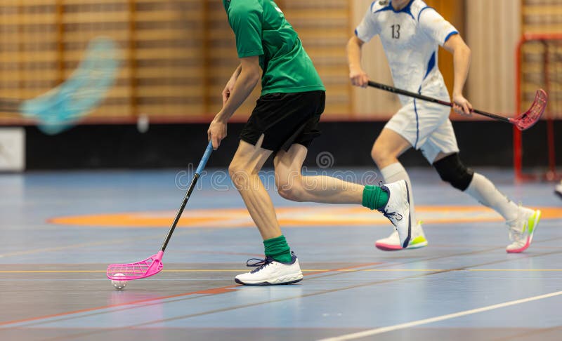 Floorball Players Playing in a Floorball Championship Game Stock Image ...