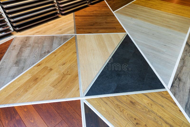 Flooring Shop - Laminate Samples on the Floor Stock Photo - Image of ...