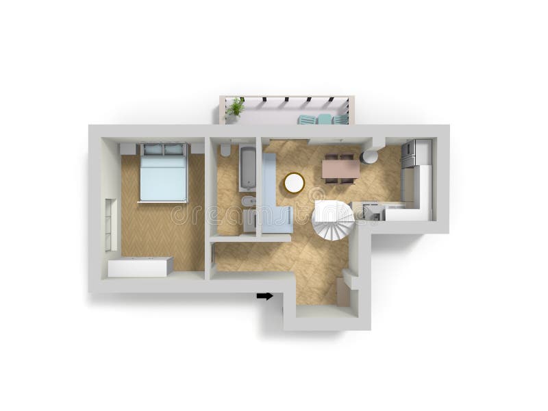 Floorplan 3d. Floor Plan. Color Floor Plans 3d Stock Illustration ...