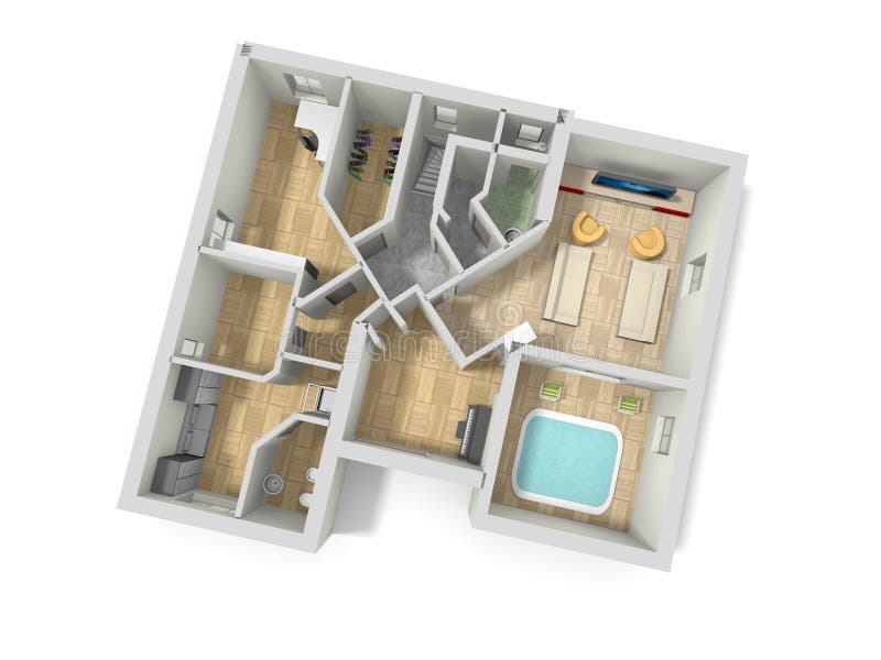 Floorplan 3d. Floor Plan. Color Floor Plans 3d Stock Illustration ...